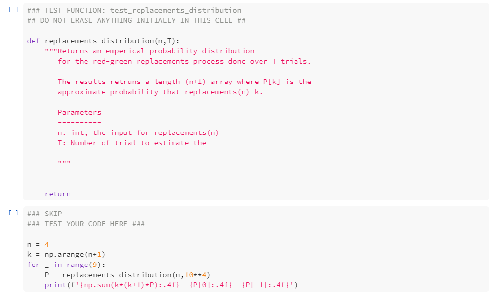 Write A Function Called Replacements Distribution