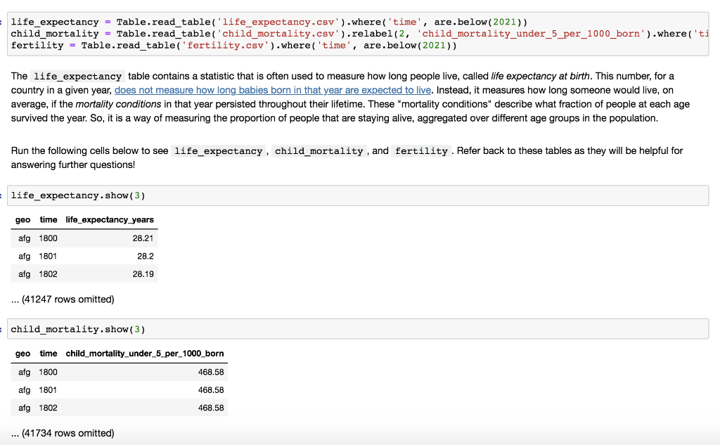 Solved life expectancy = | Chegg.com