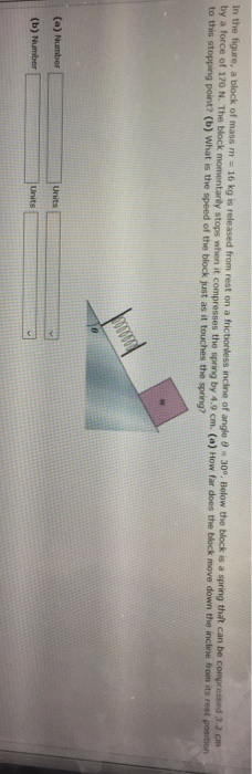 Solved In the figure, a block of mass m 16 kg is released | Chegg.com