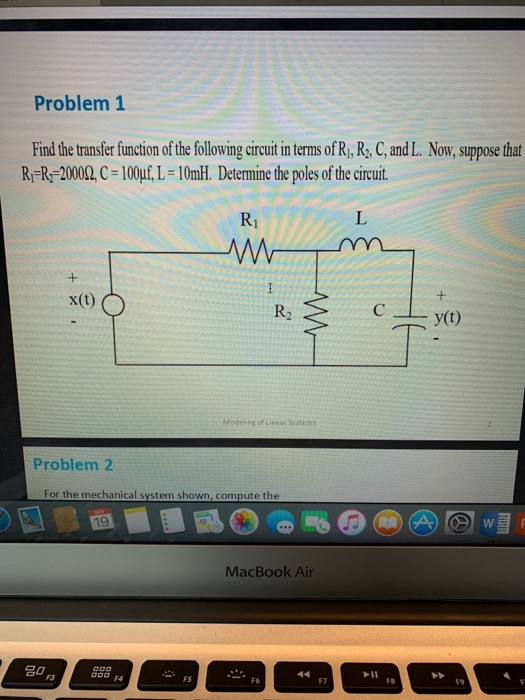 Solved Problem1 Find the transfer function of the following | Chegg.com