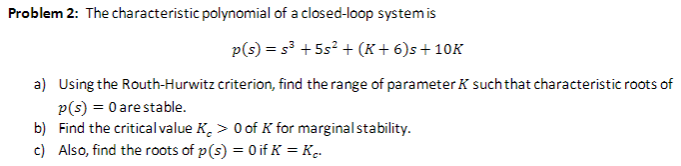 Solved Problem 2: The characteristic polynomial of a | Chegg.com