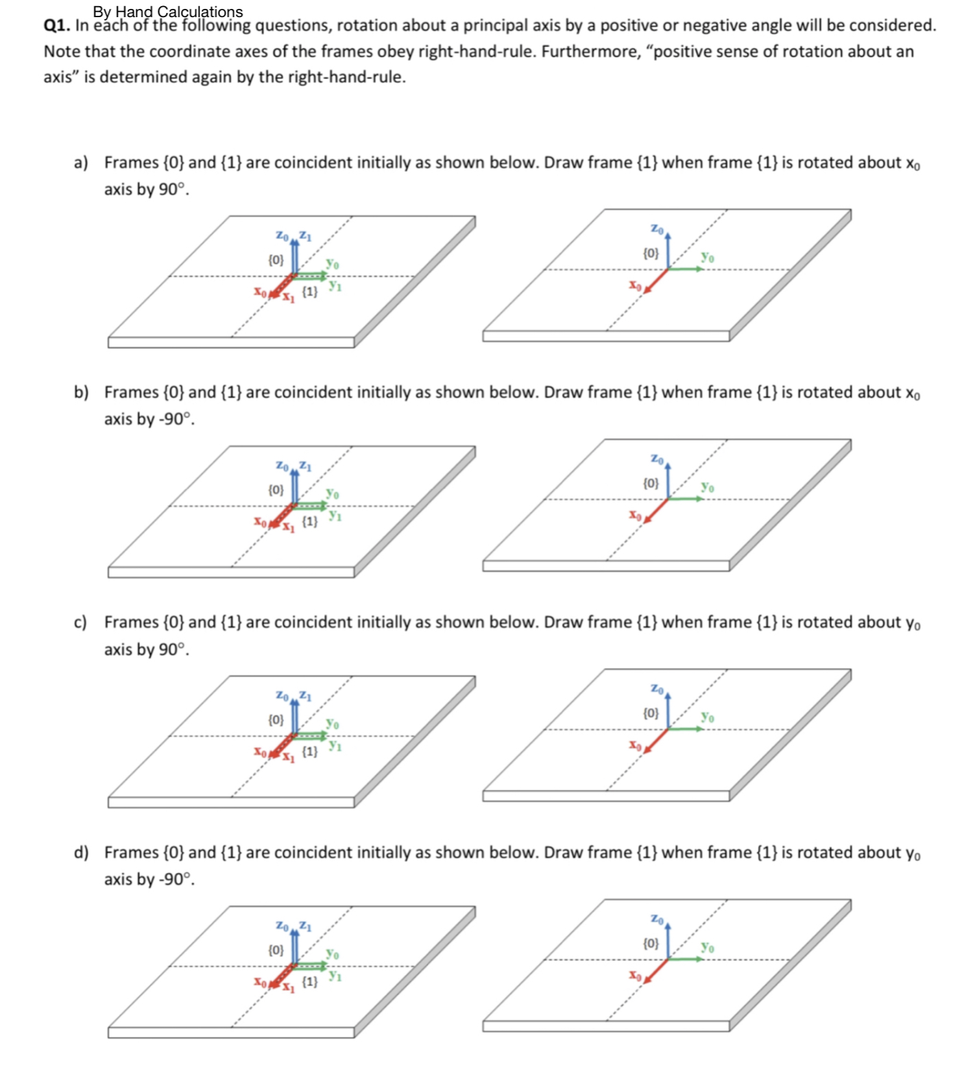 Solved Note that the coordinate axes of the frames obey | Chegg.com