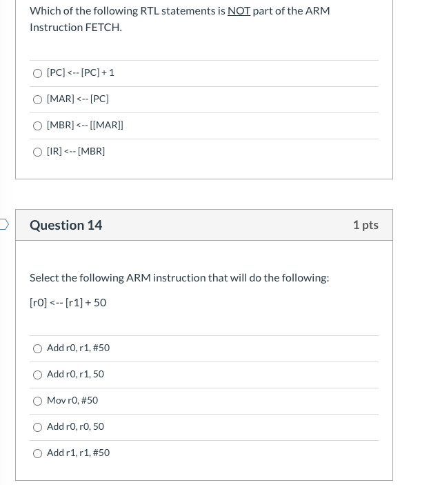 Solved Which of the following RTL statements is NOT part of | Chegg.com