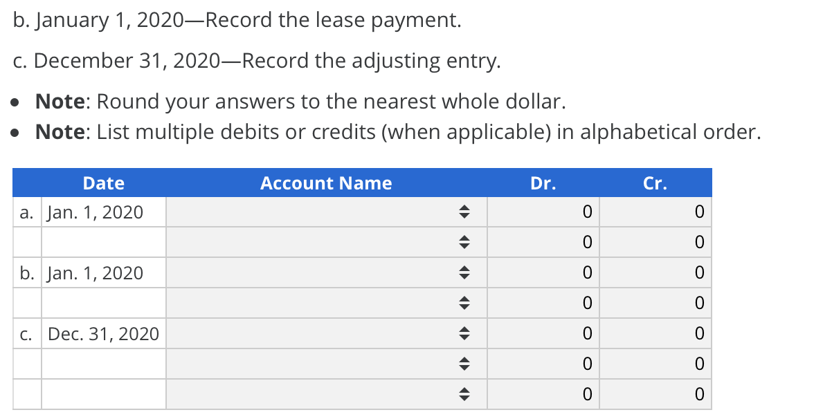 Solved Recording Operating Lease Journal Entries— Lessee | Chegg.com