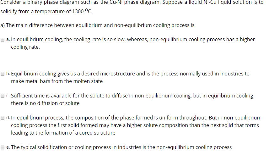 Solved Consider a binary phase diagram such as the Cu-Ni | Chegg.com