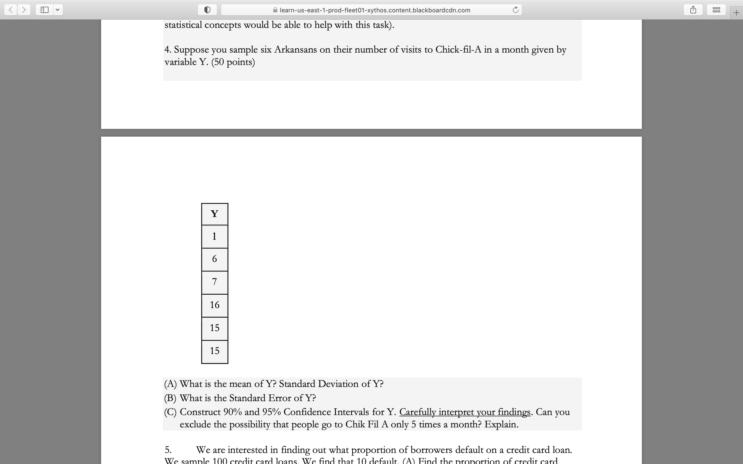 Solved 4. Suppose you sample six Arkansans on their number | Chegg.com