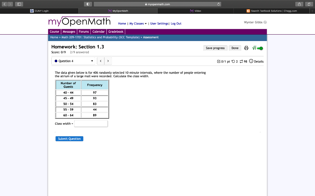Solved myopenmath.com SH CUNY Lagin У MyOpenMath video C | Chegg.com