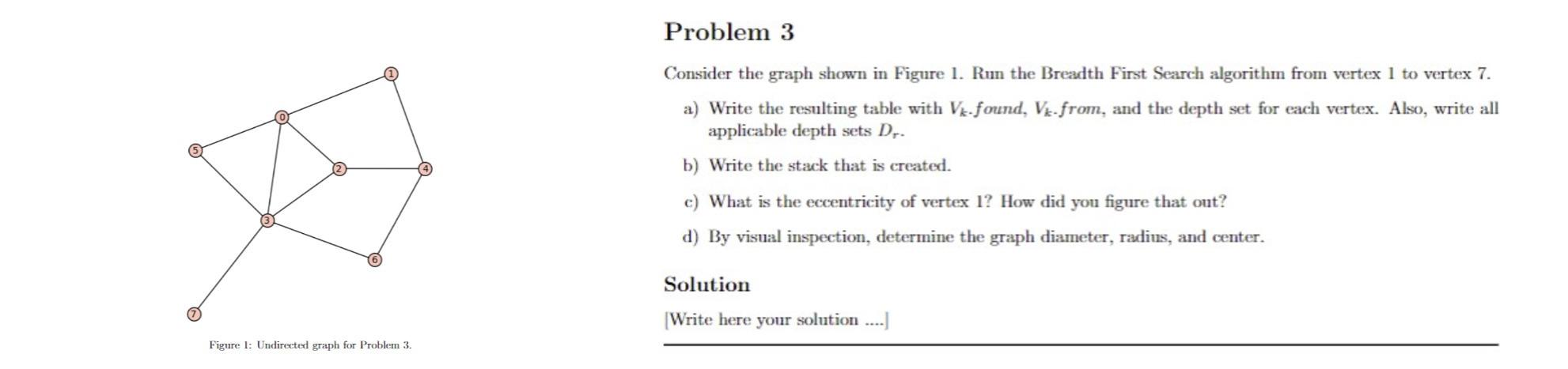 Problem 3 Consider the graph shown in Figure 1. Run | Chegg.com