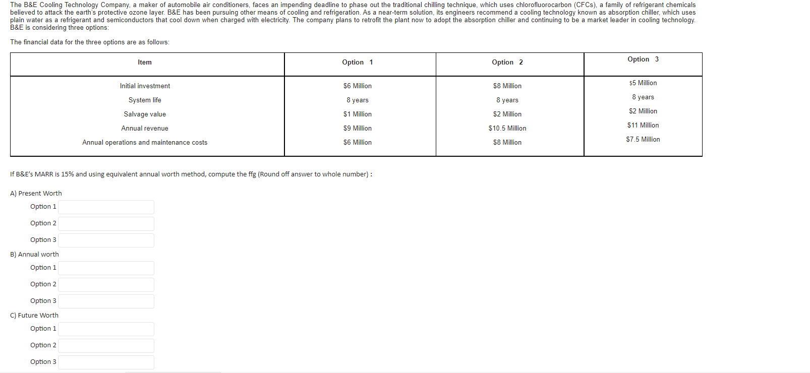 Solved The B&E Cooling Technology Company, a maker of | Chegg.com
