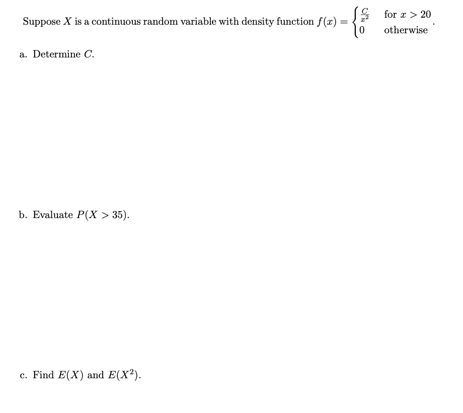 Solved Suppose X is a continuous random variable with | Chegg.com