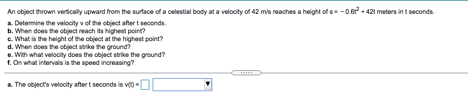 Solved An object thrown vertically upward from the surface | Chegg.com