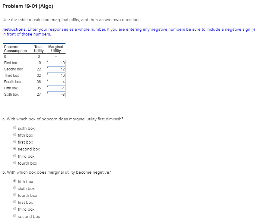 Solved Problem 19-01 (Algo) Use the table to calculate | Chegg.com