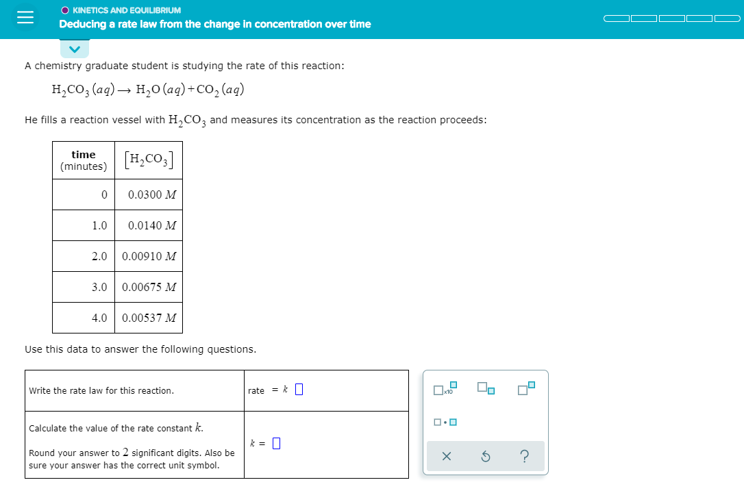 Solved A chemistry graduate student is studying the rate of | Chegg.com