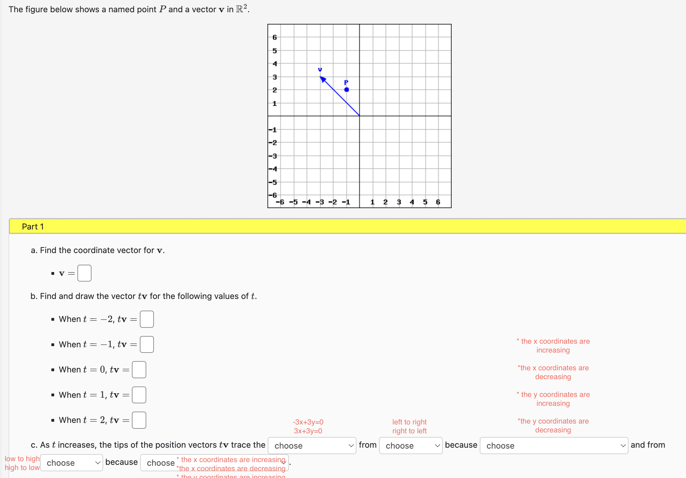 Solved The figure below shows a named point P and a vector v | Chegg.com