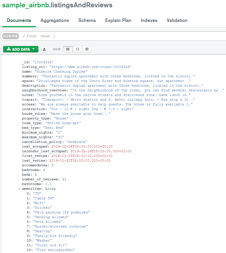 Solved For the following MongoDB Database with the | Chegg.com