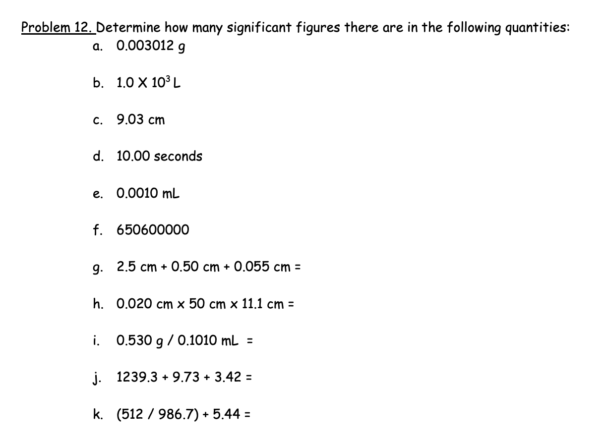Solved Problem 12. ﻿Determine how many significant figures | Chegg.com