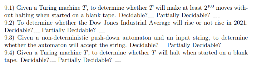 For each of the following problems, answer the two | Chegg.com
