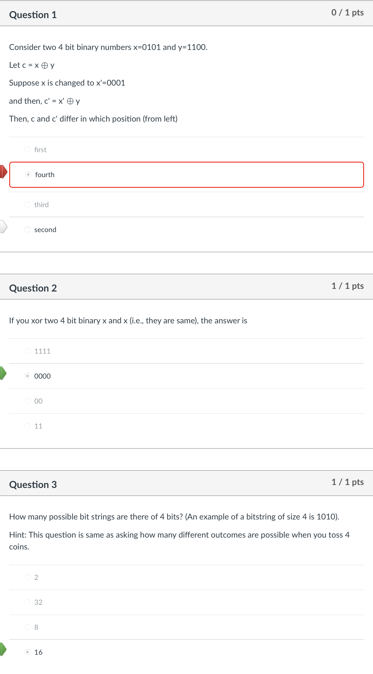 Solved Question 1Consider two 4 ﻿bit binary numbers x=0101 | Chegg.com