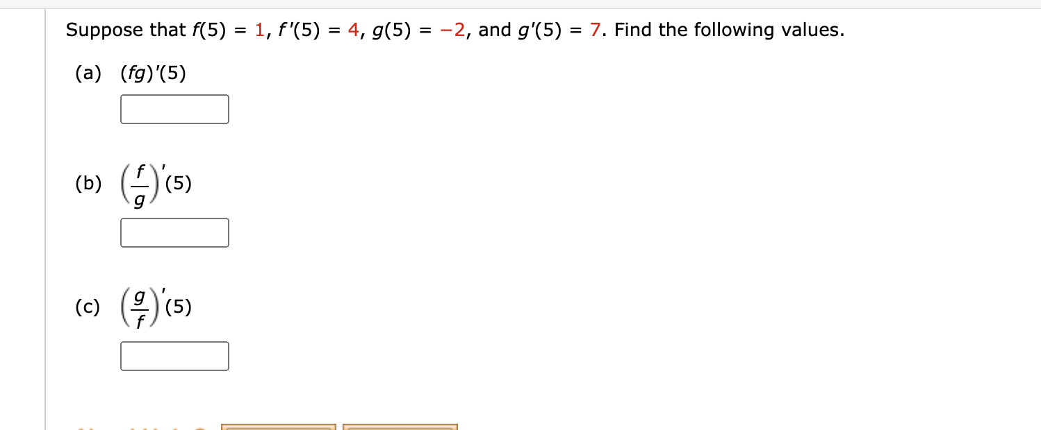 Solved Suppose That F 5 1 F 5 4 G 5 2 ﻿and G 5 7