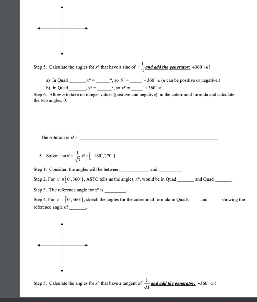 Solved For example, Solve: sinθ=22, for θ∈[−270∘,180∘) Step | Chegg.com