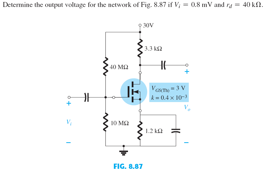 Solved 40 kl Determine the output voltage for the network of | Chegg.com