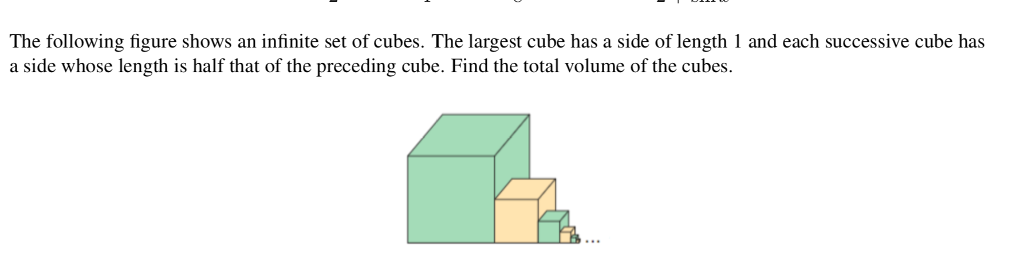 Solved The following figure shows an infinite set of cubes. | Chegg.com