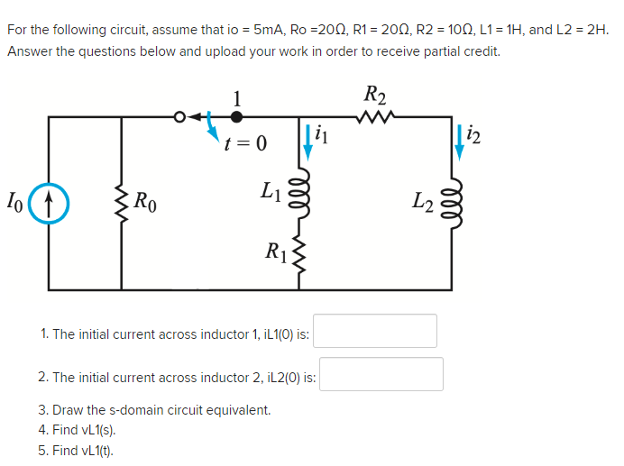 Solved For the following circuit, assume that io | Chegg.com