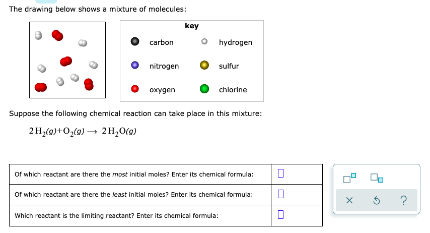 Solved The drawing below shows a mixture of molecules: key | Chegg.com