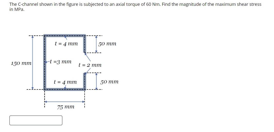 Solved Find the torsional constant J (in mm4) for the | Chegg.com