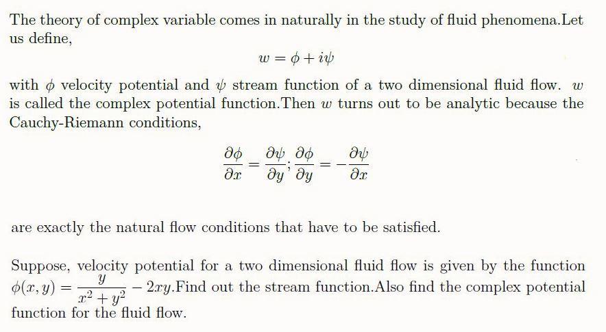 Solved The theory of complex variable comes in naturally in | Chegg.com
