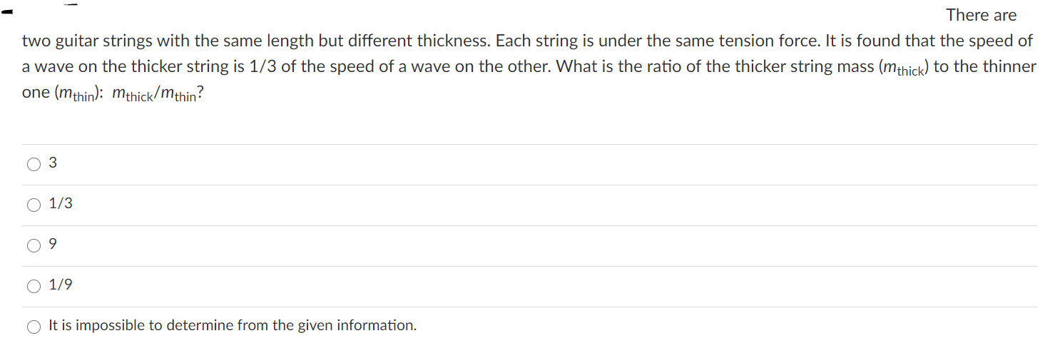 Solved There are two guitar strings with the same length but | Chegg.com