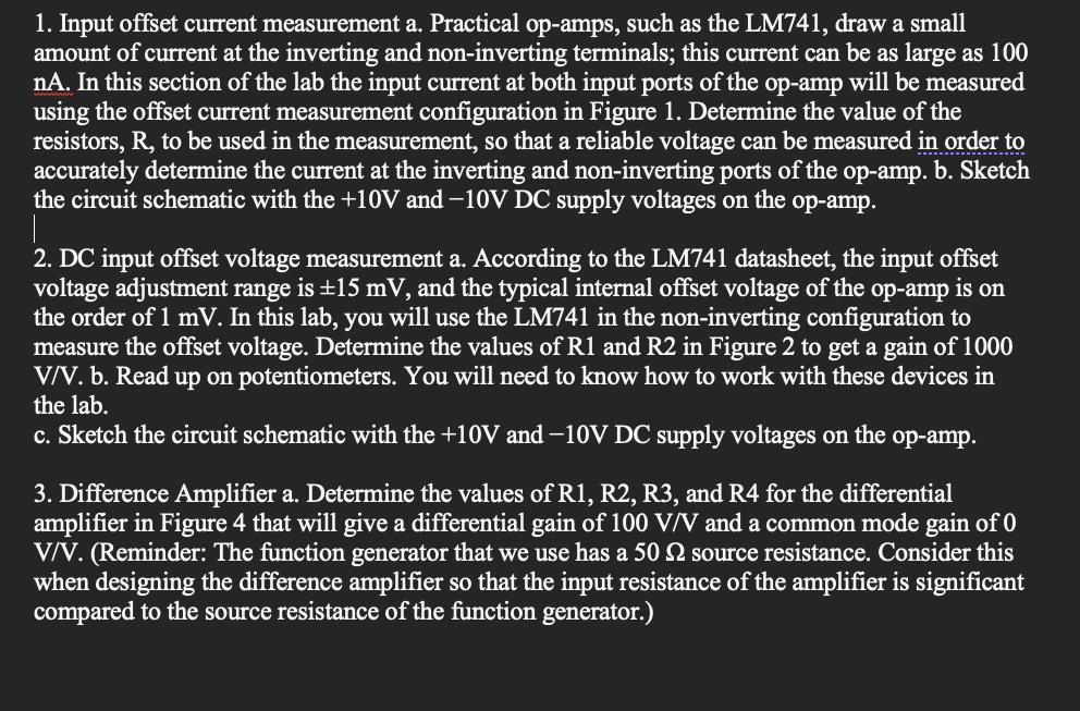 1. Input offset current measurement a. Practical | Chegg.com