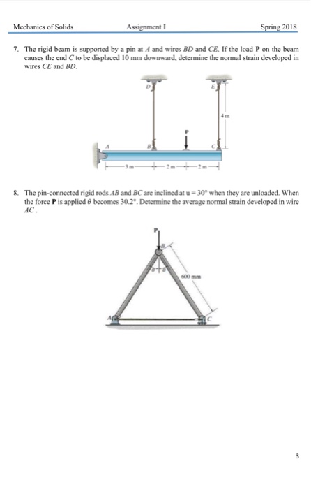 Solved Mechanics of Solids Assi 2018 1. Two solid | Chegg.com