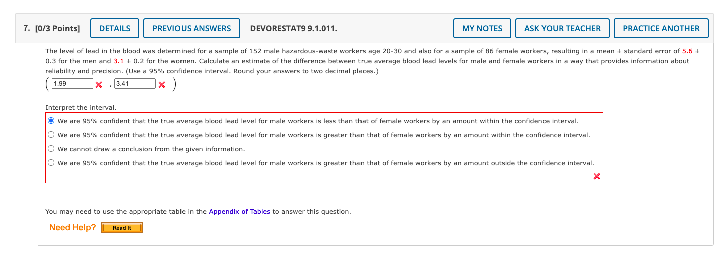 Solved 7. [0/3 points) DETAILS PREVIOUS ANSWERS DEVORESTAT9 | Chegg.com