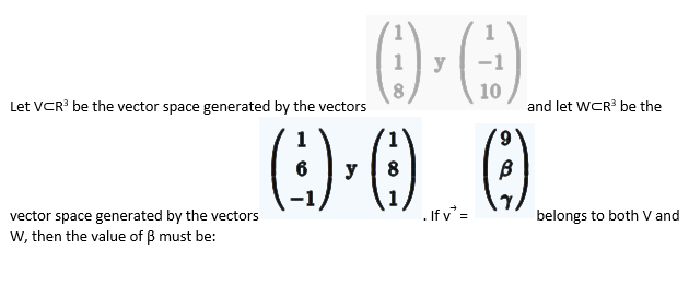 Solved y 10 Let VCR be the vector space generated by the | Chegg.com