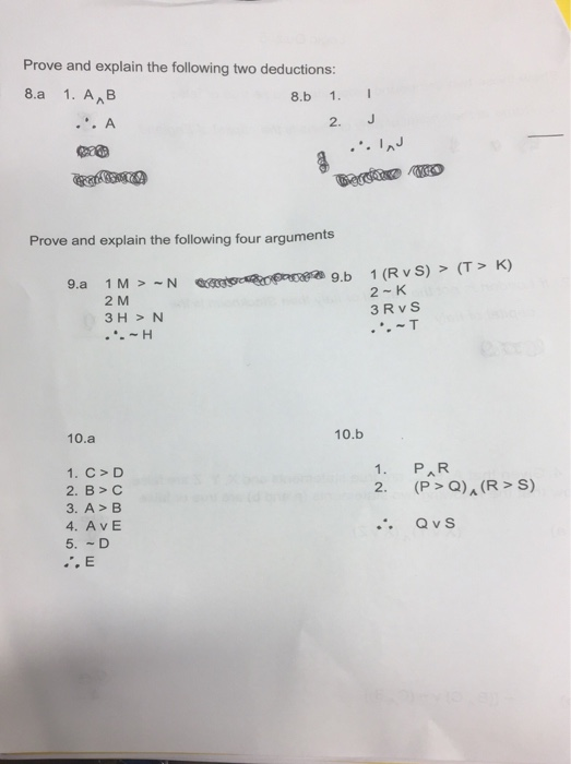 Solved Prove and explain the following two deductions: 8.a | Chegg.com