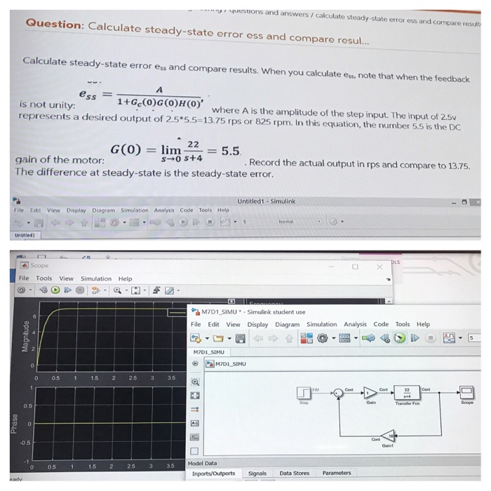 Solved Calculate the steady state error Ess and compare | Chegg.com