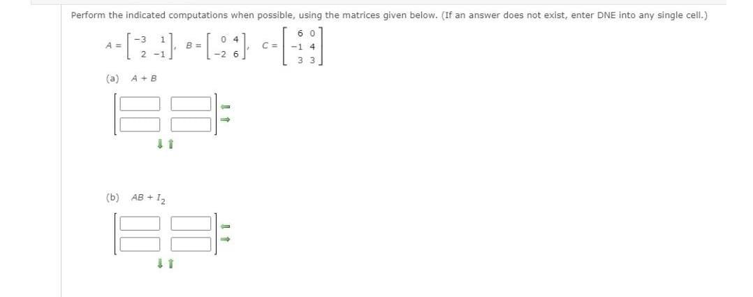 Solved Perform the indicated computations when possible, | Chegg.com