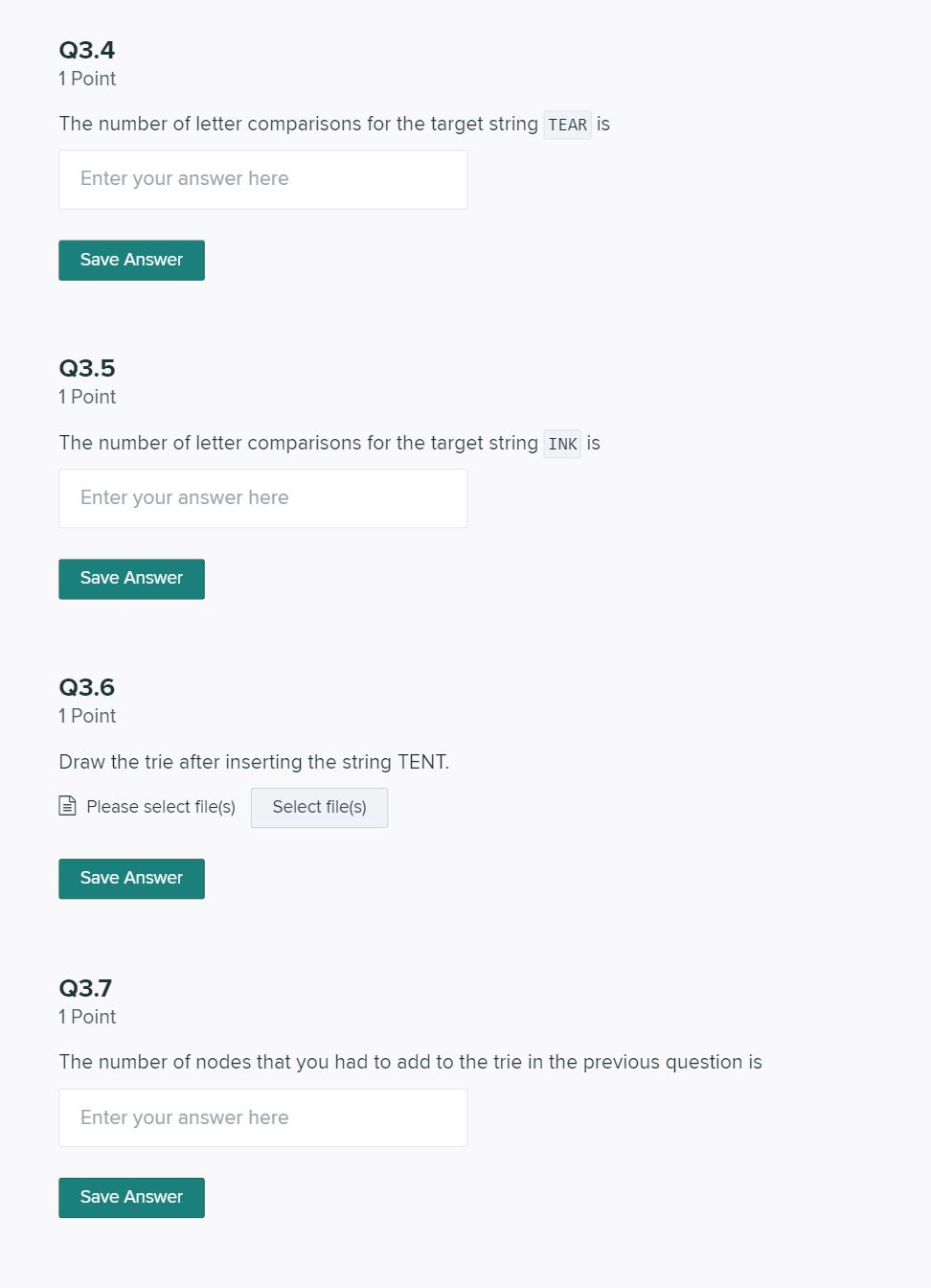 Q3 7 Points Consider the following De La Briandais | Chegg.com