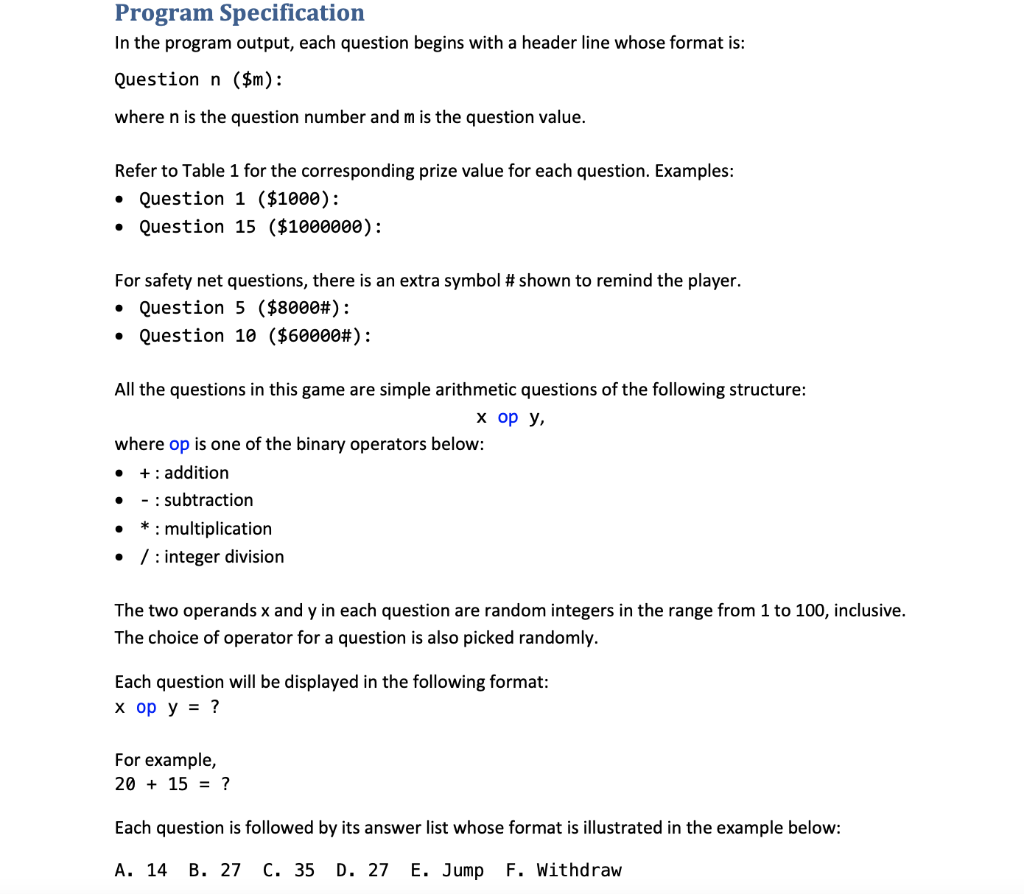 Solved Sample Run 1 The player gets first 2 questions | Chegg.com