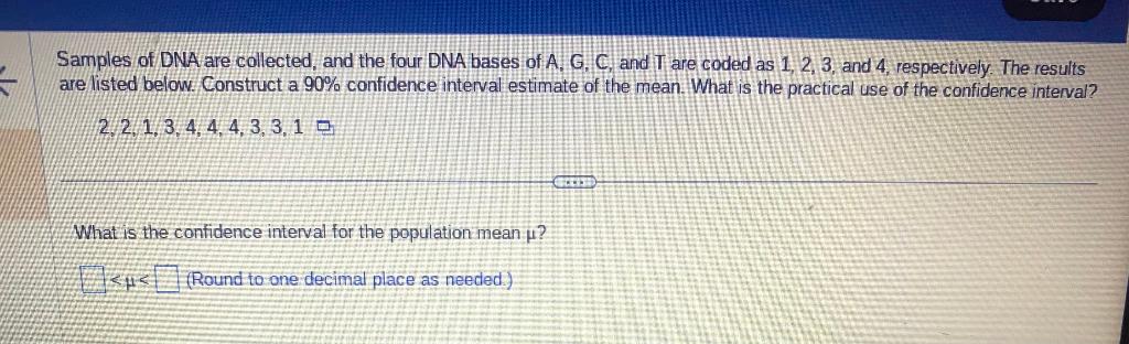 Solved Samples of DNA are collected, and the four DNA bases | Chegg.com