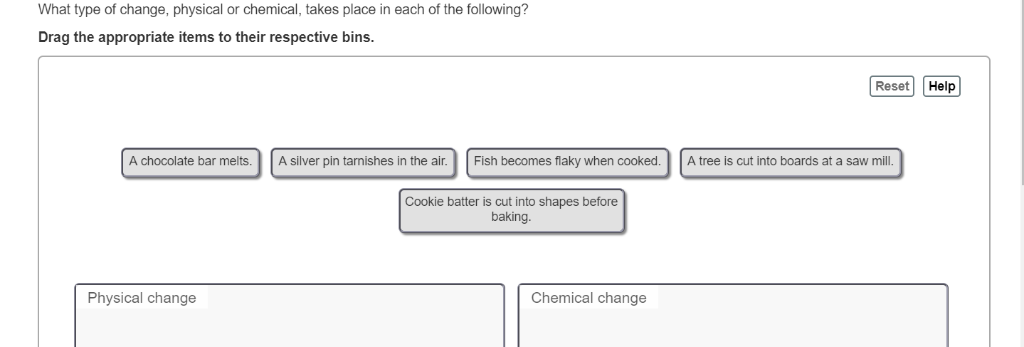 Solved What type of change, physical or chemical, takes | Chegg.com