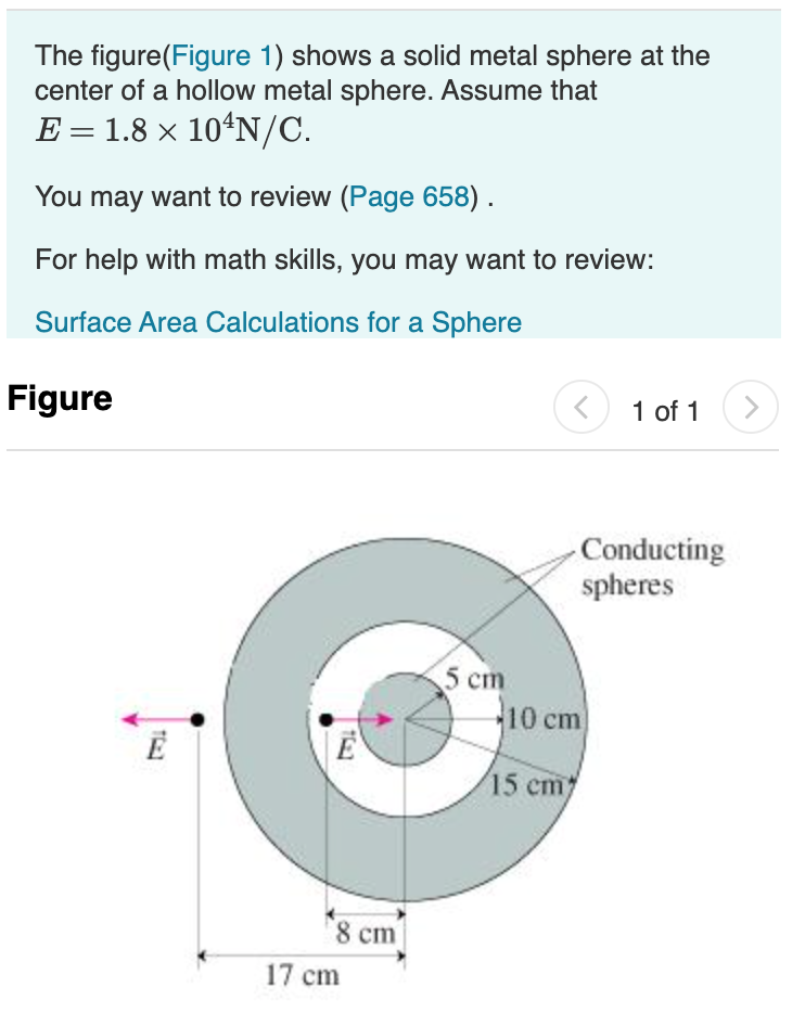 Solved The figure(Figure 1) shows a solid metal sphere at | Chegg.com