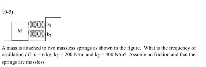 Solved 10-5) A mass is attached to two massless springs as | Chegg.com