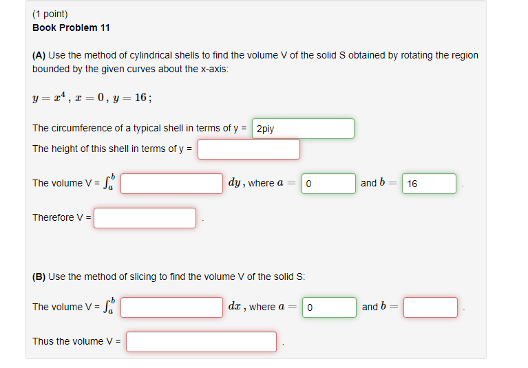 Solved (1 point) Book Problem 11 (A) Use the method of | Chegg.com