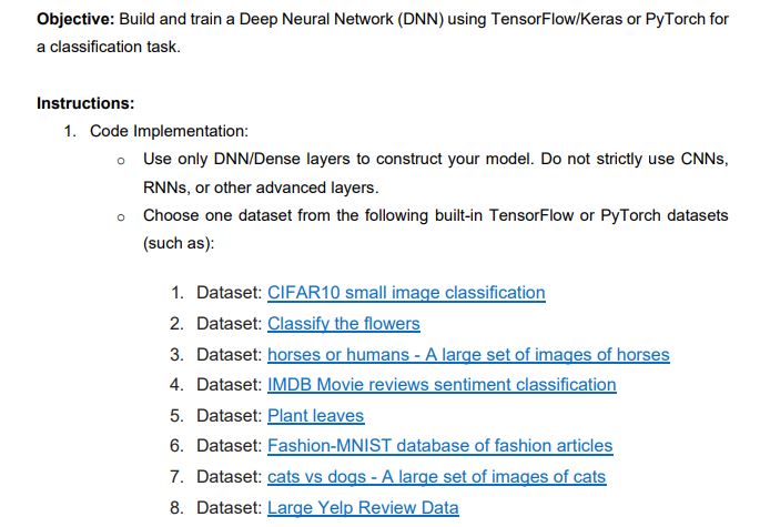 Objective: Build and train a Deep Neural Network | Chegg.com