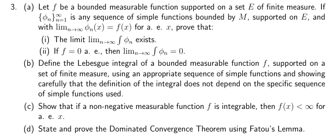 A Let F Be A Bounded Measurable Function Supported