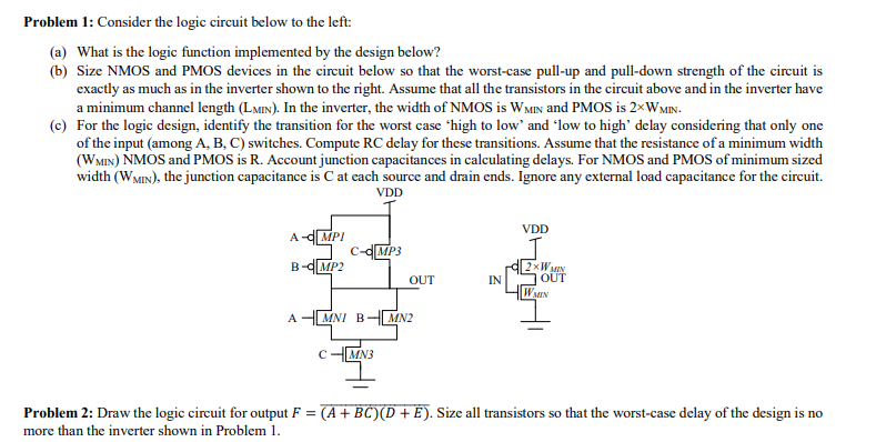 Solved Problem 1: Consider the logic circuit below to the | Chegg.com