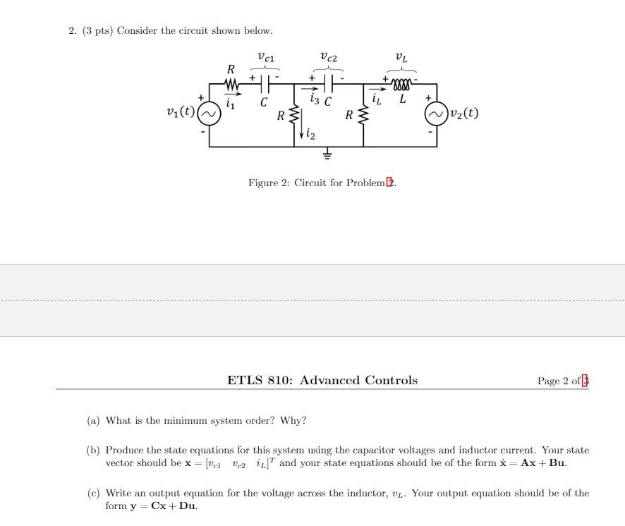 Solved 2. (3 pts) Consider the circuit shown below. Vc1 Vc2 | Chegg.com