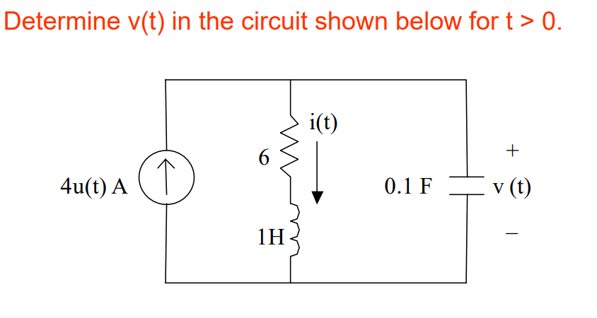 Solved Determine v(t) in the circuit shown below for | Chegg.com